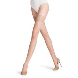 Falke Kinder Halterlose Feinstr&uuml;mpfe "Seidenglatt", Gr. 10,5, beige, Obermaterial: 86% Polyamid PA. 14% Elasthan EL., gl&auml;nzend, Socken