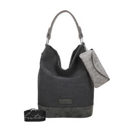 Damen Schultertasche "Izzy07-Olga", Fritzi aus Preussen, grau, 55% Baumwolle, 45% Polyester, unifarben, Taschen, mit Magnetverschluss