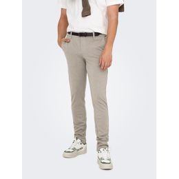 Only & Sons ONLY & SONS Herren Chinohose, beige, Gr. 33, Web, Obermaterial: 64% Viskose, 31% Polyester, 5% Elasthan, Hosen, mit geschlossenen Ges&auml;&szlig;taschen