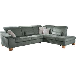 Ecksofa DIE PLANBAR, B:299cm H:88cm T:243cm, gr&uuml;n, 100% recyceltes Polyester, Wohnzimmer, Sofas, "PP-LA23145 L-Form", inkl. Kopfpolsterverstellung,