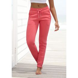 Vivance Damen Jogginghose, Gr. 32, orange, angeraute Sweatware, Obermaterial: 50% Polyester, 30% Viskose, 20% Baumwolle, unifarben, Basic, Hosen,