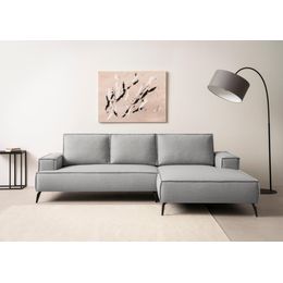 Ecksofa OTTO HOME, B:275cm H:83cm T:173cm, grau, Wohnzimmer, Sofas, "TVINNU", wahlweise Recamiere rechts/links, schwarze F&uuml;&szlig;e, bequemer Sitzkomfort
