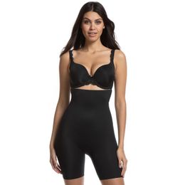 Damen Panty "Maxi Hi-Bermuda", MAGIC BODYFASHION, Gr. L, schwarz, Obermaterial: 54% Polyamid, 46% Elasthan, unifarben, Unterhosen, Silikonbesatz an