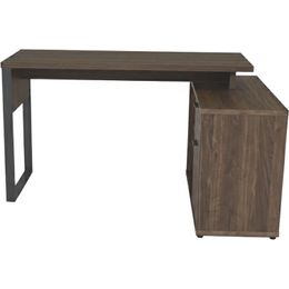 Eckschreibtisch Jahnke, B:140cm H:76,2cm T:100cmwalnuss, anthrazit, anthrazit, walnuss, Jugendzimmer, Tische, "LOOP C 140 E", Eckschreibtisch, 1