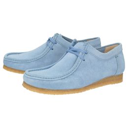 Sioux Damen Schn&uuml;rschuh "Grashopper-D-015", Gr. 39,5, blau, Obermaterial: 100% Kalbsveloursleder CAVL. 100% Naturkautschuk NaRubber., Schuhe