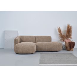 Ecksofa Home Affaire, B:278cm H:73cm T:152cm, grau, 100% Polyester, Wohnzimmer, Sofas, "OSTRUP Rundsofa, L-Form, Naturt&ouml;ne, Boucle oder Chenille",