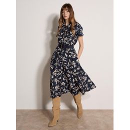 Apricot Damen Midikleid "Midikleid", blau, Gr. 36, gemustert, gewebt, Obermaterial: 83% Viskose CV. 17% Nylon NY., Kleider, mit strukturiertem