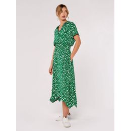 Apricot Damen Midikleid "Gepunktetes Midikleid", gr&uuml;n, Gr. 36, gepunktet, gewebt, Obermaterial: 100% Viskose CV., Kleider, mit gesmokter Taille