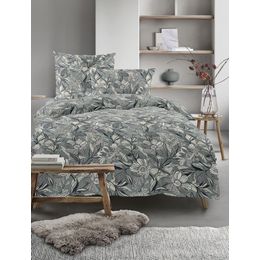 Bettw&auml;sche Irisette, grau, Mako-Satin, Obermaterial: 100% Baumwolle, Bettw&auml;sche, "Wave 8585", anschmiegsam und atmungsaktiv, Ganzjahresqualit&auml;t
