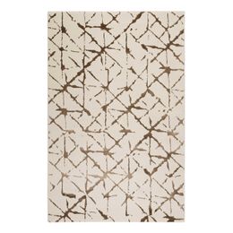 Teppich Esprit, B:200cm H:12mm L:290cm, beige, Polyester, Wohnzimmer, Teppiche, "Solveig", Kurzflorteppich, gewebt, geometrisch, modern, trendig,