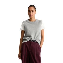 Marc O'Polo Damen Strickpullover "aus Soft Cotton Stretch"stone melange, Gr. XS, MARC O'POLO DENIM, unifarben, Obermaterial: 58% Baumwolle, 25% Polyamid, 17%