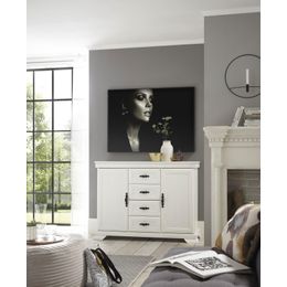 Sideboard OTTO HOME, B:128cm H:96cm T:46cm, wei&szlig;, Wohnzimmer, Sideboards, "Royal, eleganter Schrank, Kommode, Stauraumelement im Landhausstil",