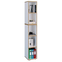 B&uuml;cherregal Vcm, B:30cm T:33cm, wei&szlig;, Wohnzimmer, Regale, "Holz B&uuml;ro Regal B&uuml;cher Ordner Salia 5fach B. 30 cm"