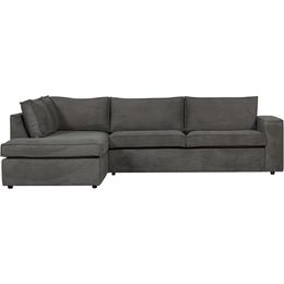Ecksofa Woood, B:283cm H:92cm T:197cm, grau, Wohnzimmer, Sofas, "Thomas Rechts Bezug mit Steppnaht, H 92 x B 283 x D 197 cm", Tragkraft 400 kg, Losse