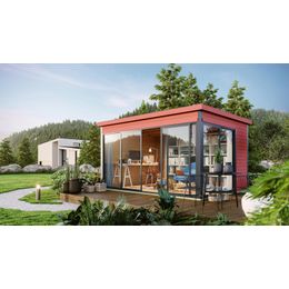 Gartenhaus Lasita Maja, rot, Holzwerkstoff, Gartenh&auml;user, "DOMEO 4", in verschiedenen Farben