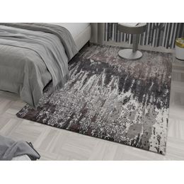 Teppich, B:140cm H:12mm L:200cm, grau, OCI DIE TEPPICHMARKE, Obermaterial: 100% Viskose, Wohnzimmer, Teppiche, "PALACE KOSELI", handgekn&uuml;pfter echter