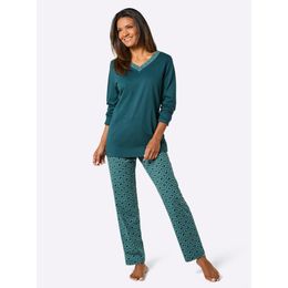 w&auml;schepur W&Auml;SCHEPUR Damen Schlafanzug, Gr. 40, gr&uuml;n, 50% Baumwolle, 50% Viskose, Homewear-Sets