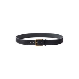 Calvin Klein Herren Lederg&uuml;rtel "WARMTH BUCKLE GOLD PEBBLE 35MM", schwarz, Gr. 110, unifarben, B&uuml;ffelleder, G&uuml;rtel, Regular fit und gr&ouml;&szlig;enverstellbar