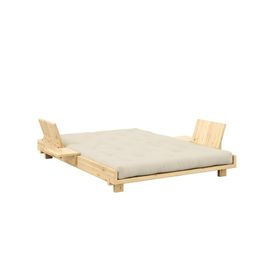 Bett Karup Design, B:148cm H:53cm L:204cm, beige, Matratzenmaterialzusammensetzung: Futonmatratze mit Knopfheftung, H&ouml;he 15 cm, aus recyceleten
