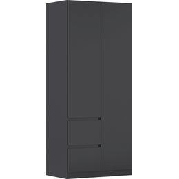 Dreht&uuml;renschrank Rauch, B:91cm H:210cm T:54cm, grau, Holzwerkstoff, Schr&auml;nke, "Mehrzweckschrank Aktenschrank Mietswohnung Garderobe MAINZ 91cm