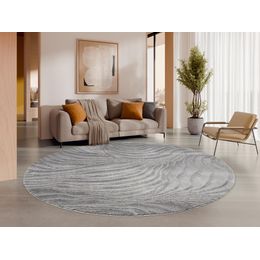 Teppich, H:20mm &Oslash;:160cm, grau, OCI DIE TEPPICHMARKE, Obermaterial: 80% Polypropylen, 20% Polyester, Wohnzimmer, Teppiche, "LIV CORAL, auch als L&auml;ufer