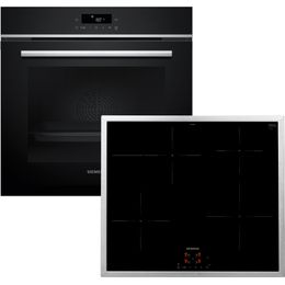 Siemens Backofen-Set "PQ613PIAA"schwarz, Herdsets, Gleichm&auml;&szlig;ige 3D-Hei&szlig;luft auf 3 Ebenen & schnelles powerBoost