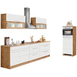 K&uuml;chenzeile KOCHSTATION, B:340cm T:60cm, wei&szlig;, Komplettk&uuml;chen-Sets, "KS-Wien", Breite 340 cm, wahlweise mit E-Ger&auml;ten und Induktion