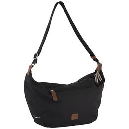 Camel Active Damen Hobo "Aurum", schwarz, Polyester, beschichtet, clean, unifarben mit Farbeins&auml;tzen, Taschen, aus recyceltem Polyester in