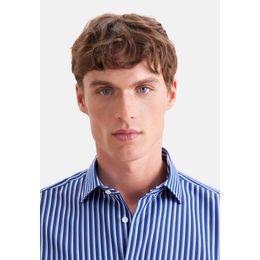 Seidensticker Herren Businesshemd "Schwarze Rose"blau, Gr. 42, gestreift, 100% Baumwolle, Hemden, Slim 1/1 Kentkragen Gestreift