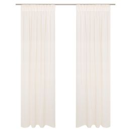 Gardine OTTO HOME, B:140cm H:145cm, beige, Polyester, Wohnzimmer, Gardinen, "Kyllo", Leinen-Look, halbtransparent, Multifunktionsband, Pflegeleicht