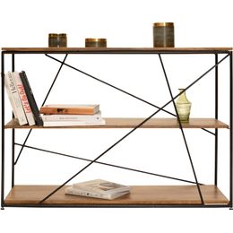 Regal Sit, B:120cm H:82cm T:40cm, gelb, Wohnzimmer, Regale, "T-Nest Shelf Small Mangoholz Metall 120 cm Industrial Design", Mangoholz mit