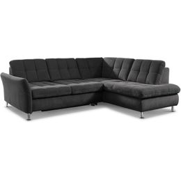 Ecksofa DIE PLANBAR, B:242cm H:87cm T:116cm, schwarz, 100% Polyester, Wohnzimmer, Sofas, "MP-IN20016 L-Form mit Kaltschaum-Polsterung", optional
