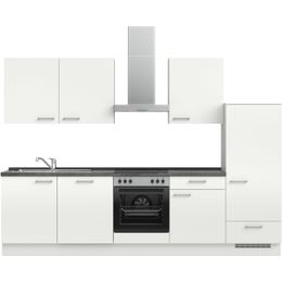 K&uuml;chenzeile Nobilia, B:300,3cm H:216,6cm T:60cm, wei&szlig;, Komplettk&uuml;chen-Sets, ""Laser I", NEU: individuell anpassbar mit gratis Profi-Beratung",
