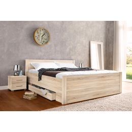 Bett Priess, B:190cm H:85cm L:208cm, braun, Schlafzimmer, Betten, "Husum Schlafzimmer Jugendzimmer Rahmenbett", Komforth&ouml;he, hochwertige Premium