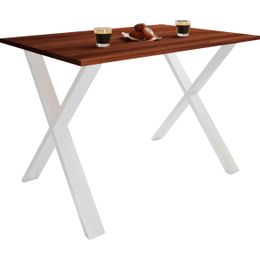 Esstisch Vcm, B:140cm T:50cm, braun, Tische, "Premium Holz Esstisch Tisch Xona X Wei&szlig;"