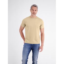 Lerros Herren T-Shirt, beige, Gr. S, unifarben, Single Jersey, Obermaterial: 100% Baumwolle, Shirts, im Basic-Look