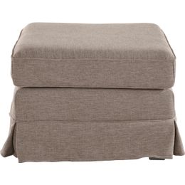 Polsterhocker OTTO HOME, B:66cm H:48cm T:66cm, beige, 100% Polyester, Hocker, "Shadmoor", Hussenoptik, in uni oder mit Blumendruck, passend zur