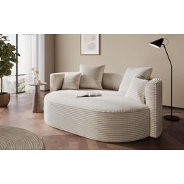 2,5-Sitzer, B:200cm H:98cm T:145cm, beige, LeGer Home by Lena Gercke, Sofas, "ISALIE Cord, rundes Loungesofa, mit Kissen, perfekt gepolstert",