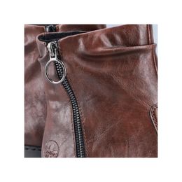 Rieker Damen Stiefelette, Gr. 42, braun, Lederimitat, used, Schuhe, Boots, Blockabsatz, mit praktischem Innen-Rei&szlig;verschluss