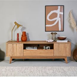 Pharao24.de TV Sideboard Fernsehm&ouml;bel im Retrostil mit einer Schublade