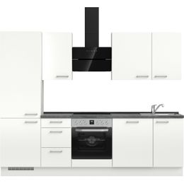 K&uuml;chenzeile Nobilia, B:270,3cm H:216,6cm T:60cmk&uuml;che: wei&szlig;, korpus: alpinwei&szlig;, arbeitsplatte: schwarzbeton nachbildung, Komplettk&uuml;chen-Sets, ""Laser