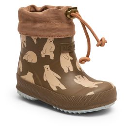 bisgaard M&auml;dchen Gummistiefel "baby thermo rubber", Gr. 24, braun, Gummi, Textil, gemustert, Basic, Schuhe, Regenstiefel mit Wollfutter,