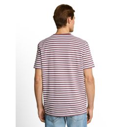 Herren Rundhalsshirtrose taupe wei&szlig; stripe, Gr. XL, Tom Tailor Denim, Single Jersey, Obermaterial: 60% Baumwolle, 40% Polyester, Shirts