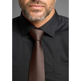 MAN'S WORLD MAN'S WORLD Herren Krawatte, braun, leicht gl&auml;nzend, unifarben, Web, Kunstfaser, Krawatten, im mimalistischen ton-ton Streifen Design