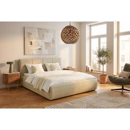 Polsterbett, B:194cm H:99cm L:231cm, beige, ATLANTIC HOME COLLECTION, 100% PES, Betten, "Narin in verschiedenen Gr&ouml;&szlig;en", modernes gepolstertes