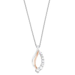 Amor Damen Kette mit Anh&auml;nger "2026245", Silber 925 (Sterlingsilber), L: 45, rosa, Silber 925 (Sterlingsilber), Halsketten, mit Zirkonia (synth.)