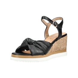 REGARDE LE CIEL Damen Keilsandalette "Regarde Le Ciel Sandalen Leder", Gr. 37, schwarz, Leder, Schuhe