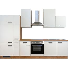 K&uuml;chenzeile Flex-Well, B:310cm T:60cm, wei&szlig;, Komplettk&uuml;chen-Sets, "Vintea", mit E-Ger&auml;ten, Gesamtbreite 310 cm