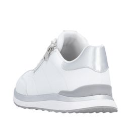 Remonte Damen Plateausneaker, Gr. 40, wei&szlig;, Leder, Lederimitat, unifarben mit Farbeinsatz, Schuhe, Schn&uuml;rschuh, Halbschuh, Freizeitsneaker mit