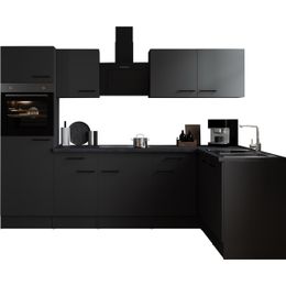 Winkelk&uuml;che respekta, B:280cm H:205cm T:172cmk&uuml;che: grau, front: grau matt, korpus: grau matt, arbeitsplatte: granit optik, Komplettk&uuml;chen-Sets,